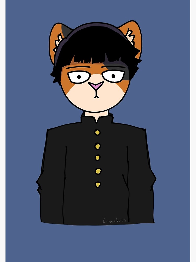 "Mob psycho 100 shigeo kageyama cat" Poster for Sale by LinoLion ...