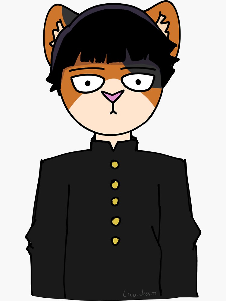 "Mob psycho 100 shigeo kageyama cat" Sticker for Sale by LinoLion ...