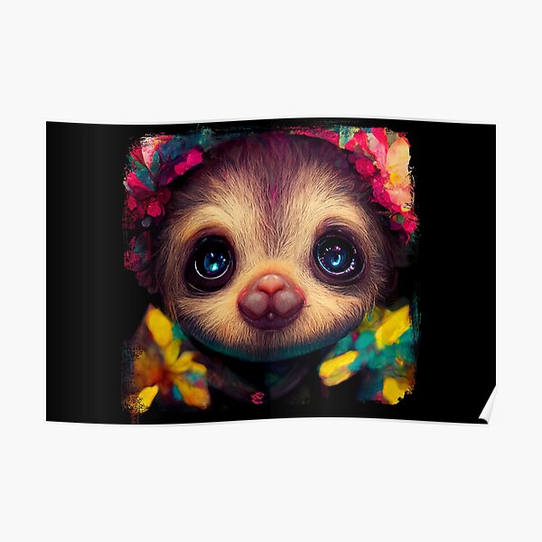 "Cute Sloth" Poster for Sale by fusion-aura | Redbubble