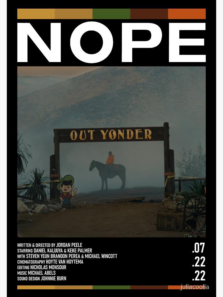 "Nope - "Cowboy" Fan Poster" Sticker for Sale by juliacoolia | Redbubble