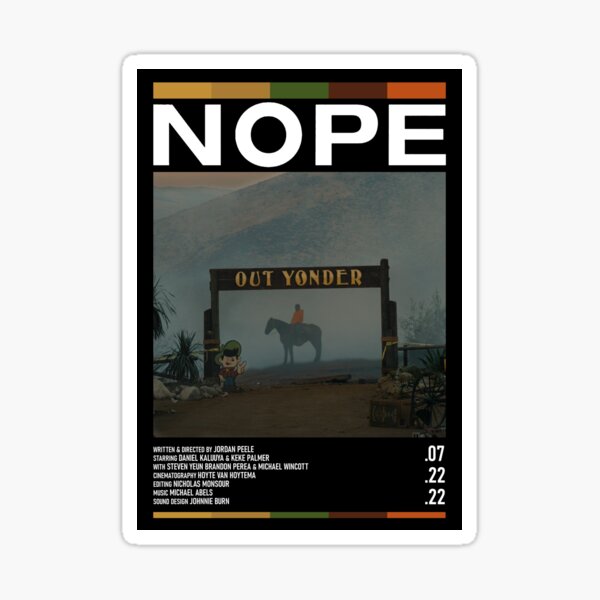 "Nope - "Cowboy" Fan Poster" Sticker for Sale by juliacoolia | Redbubble