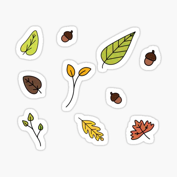 "Leaves and acorns. Autumn/ Fall pattern." Sticker for Sale by ...