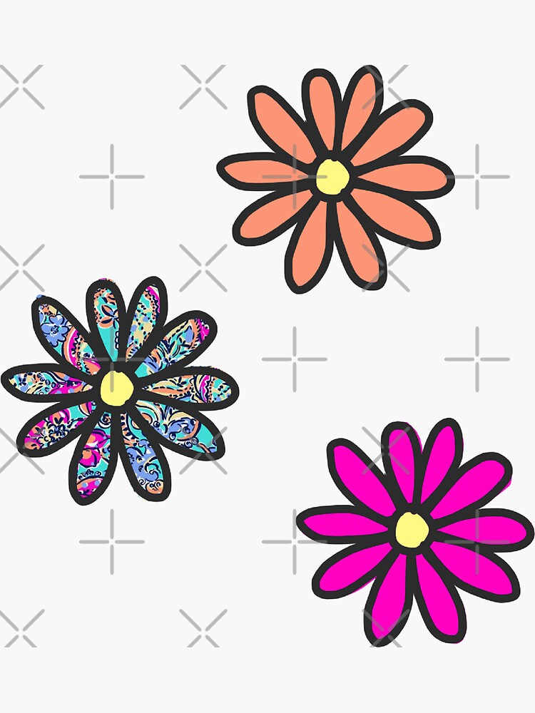 "Flower 3-pack Stickers" Sticker for Sale by abbyconnellyy | Redbubble