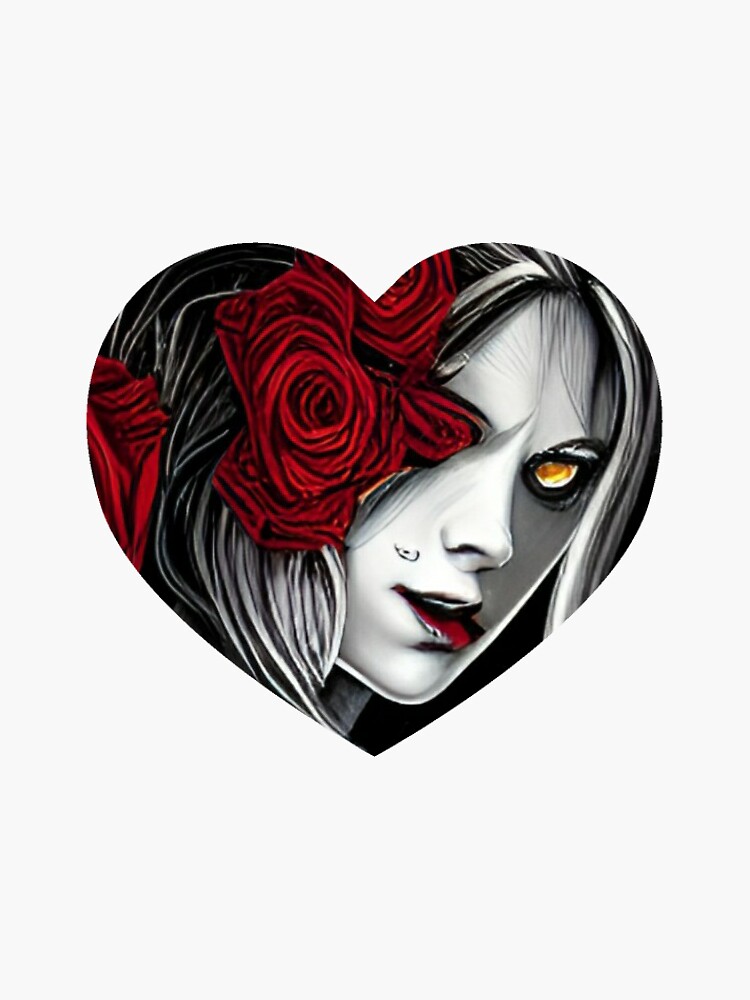 "Vampire Rose Heart" Sticker for Sale by AstraLowelle | Redbubble