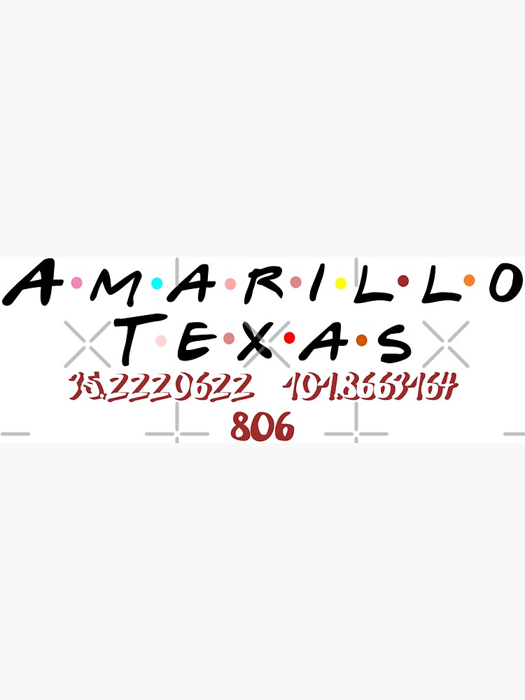 "Amarillo Texas - GPS and Area Code" Sticker for Sale by ...