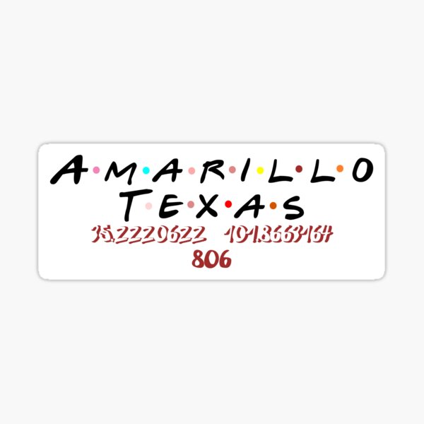 "Amarillo Texas - GPS and Area Code" Sticker for Sale by ...