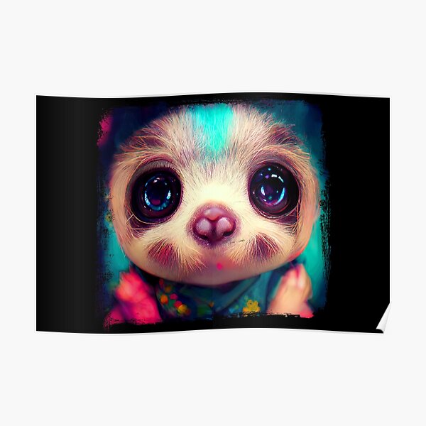 "Cute Sloth" Poster for Sale by fusion-aura | Redbubble