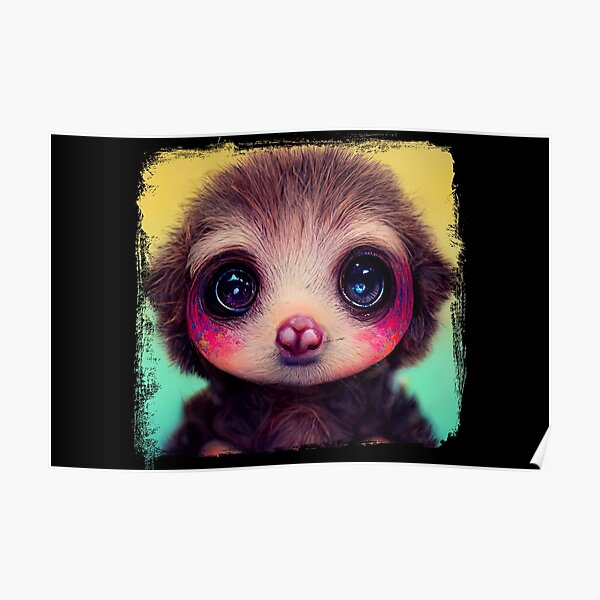 "Cute Sloth" Poster for Sale by fusion-aura | Redbubble