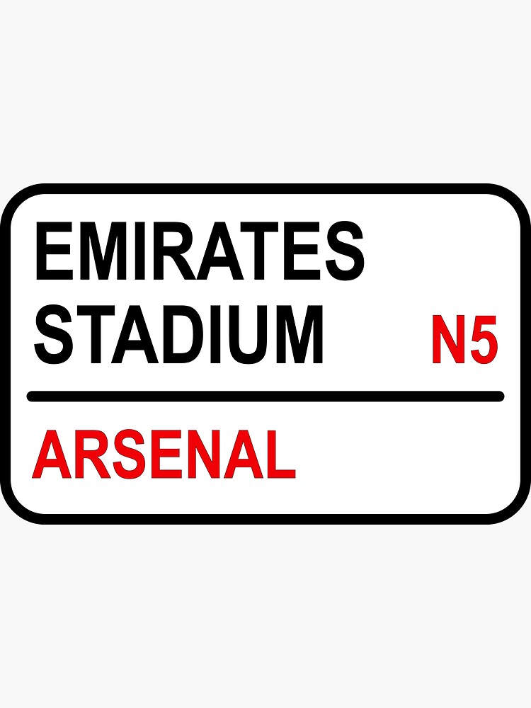 "Emirates Stadium Football Sign" Sticker for Sale by BlockyB | Redbubble
