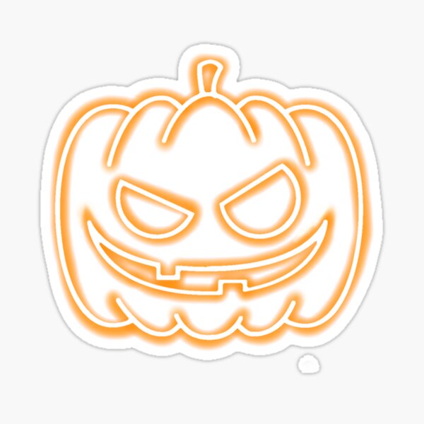 "Neon Pumpkin" Sticker for Sale by abigailclairej | Redbubble