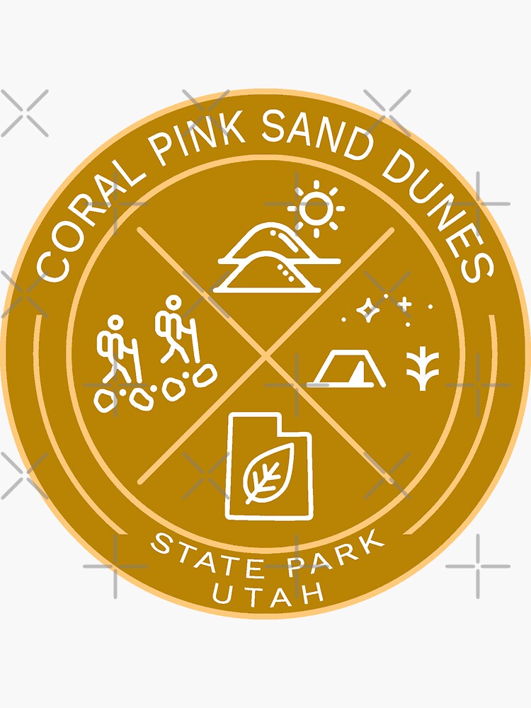 "Coral Pink Sand Dunes State Park Heraldic Logo" Sticker for Sale by ...