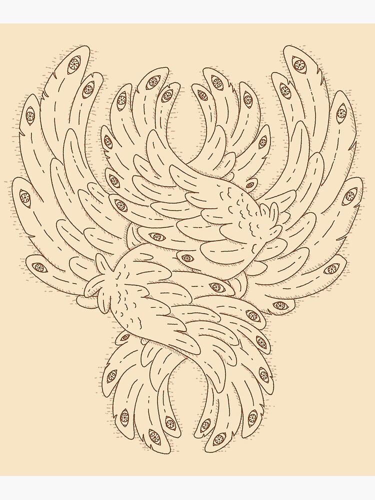 "Biblically Accurate Angel Seraph Outline Version" Poster for Sale by ...