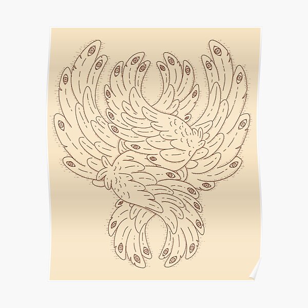 "Biblically Accurate Angel Seraph Outline Version" Poster for Sale by ...
