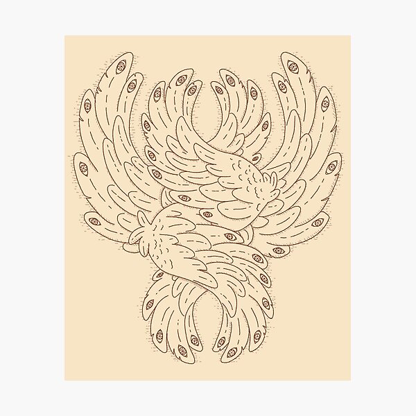 "Biblically Accurate Angel Seraph Outline Version" Photographic Print ...
