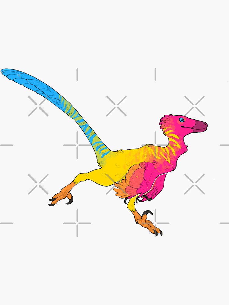 "Pan Pyroraptor" Sticker for Sale by albluu | Redbubble
