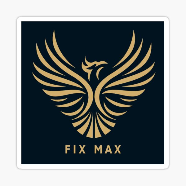 "fix max logo" Sticker for Sale by unimarts | Redbubble