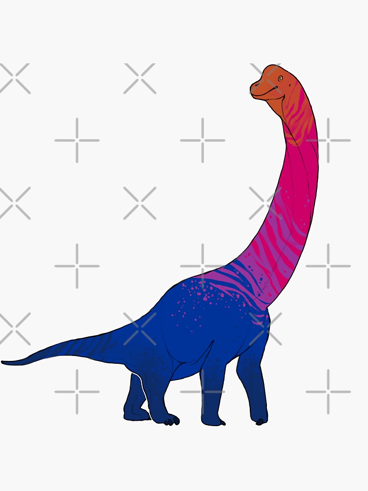 "Bi Brachiosaurus" Sticker for Sale by albluu | Redbubble