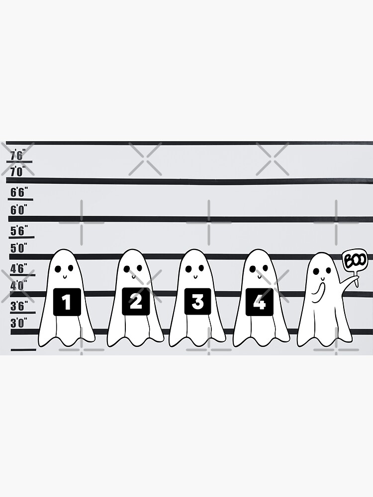 "Funny ghosts police line up for Halloween" Sticker for Sale by ...