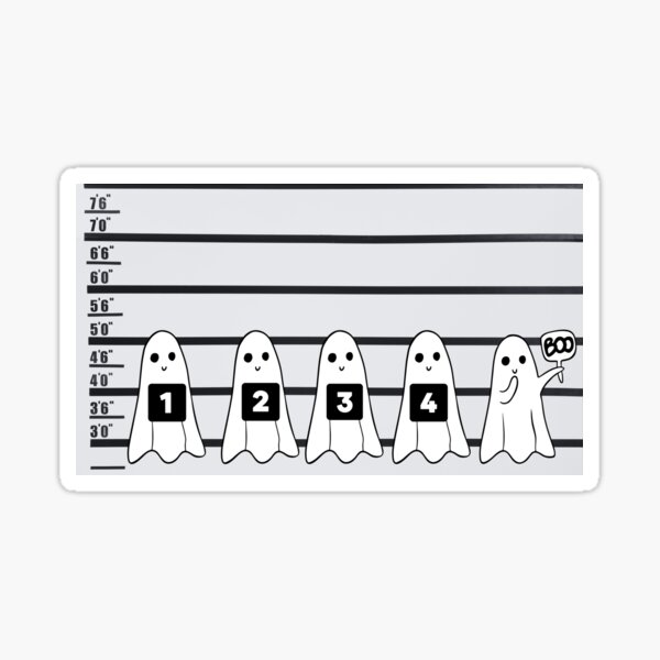"Funny ghosts police line up for Halloween" Sticker for Sale by ...