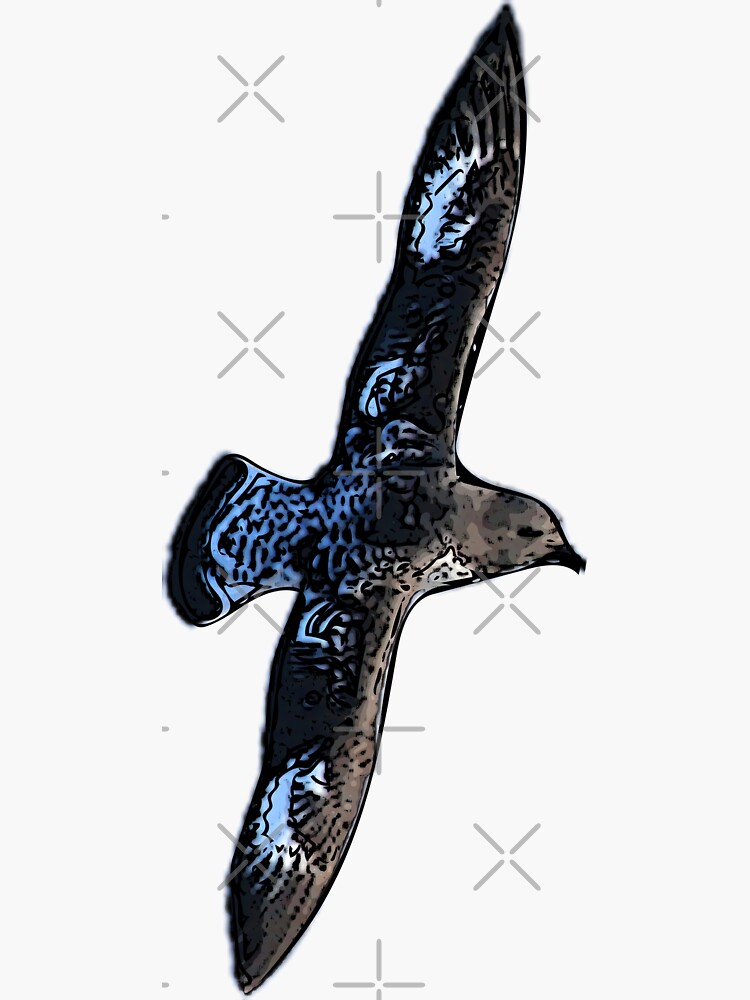 "Black Alternate Print Painting Design of a Cape Petrel " Sticker for ...