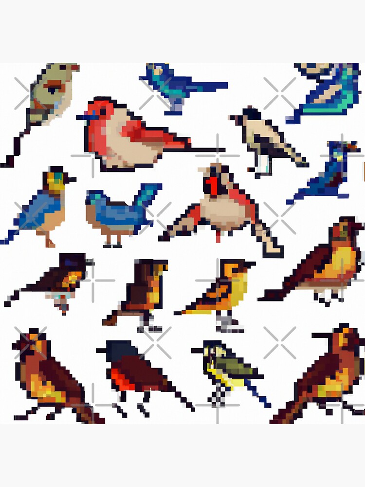 "Bird Pixel Art" Sticker for Sale by tomcarrot | Redbubble