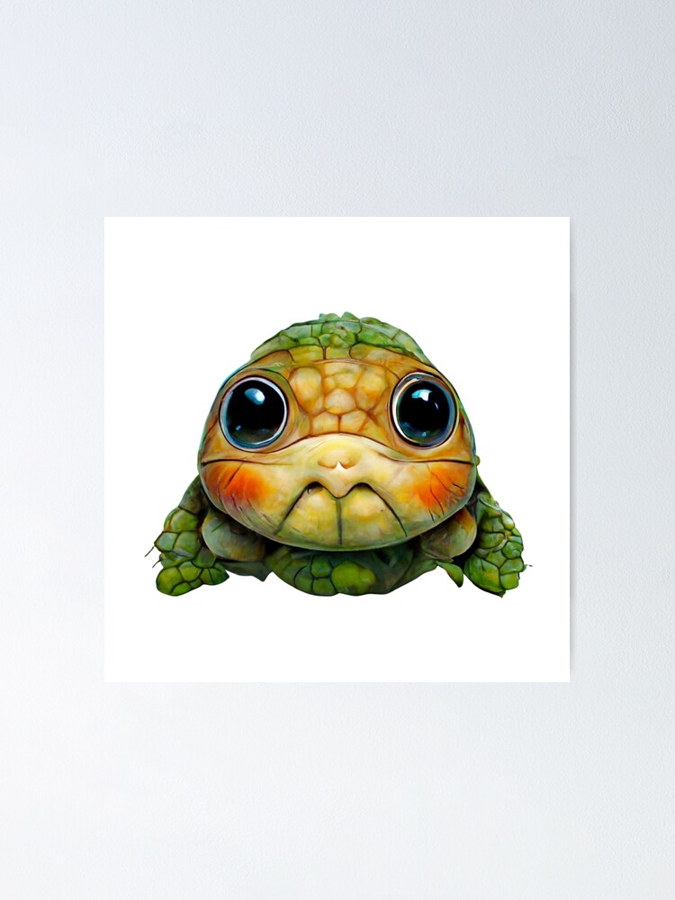 "Turtle cute Sad" Poster for Sale by JequiPrint | Redbubble