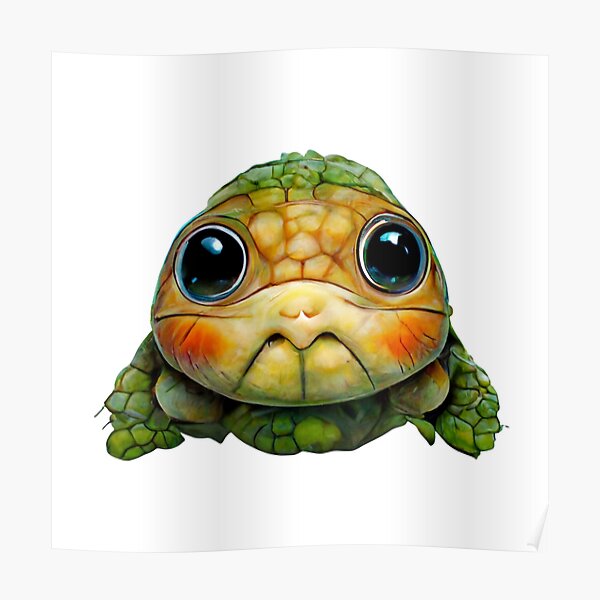 "Turtle cute Sad" Poster for Sale by JequiPrint | Redbubble