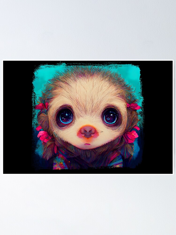 "Cute Sloth" Poster for Sale by fusion-aura | Redbubble