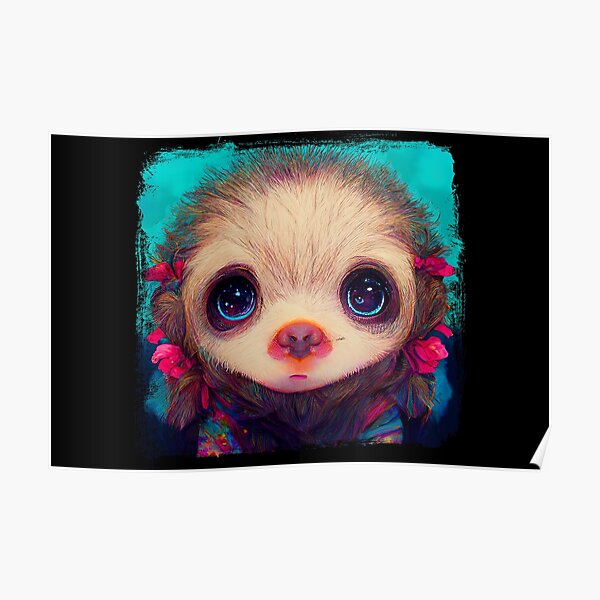 "Cute Sloth" Poster for Sale by fusion-aura | Redbubble