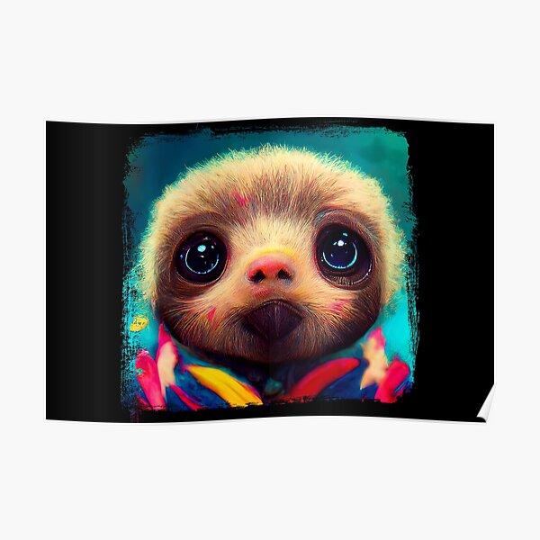 "Cute Sloth" Poster for Sale by fusion-aura | Redbubble