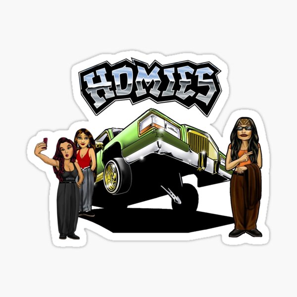 "Lowrider Chicana Homies " Sticker for Sale by EnviousObjects2 | Redbubble