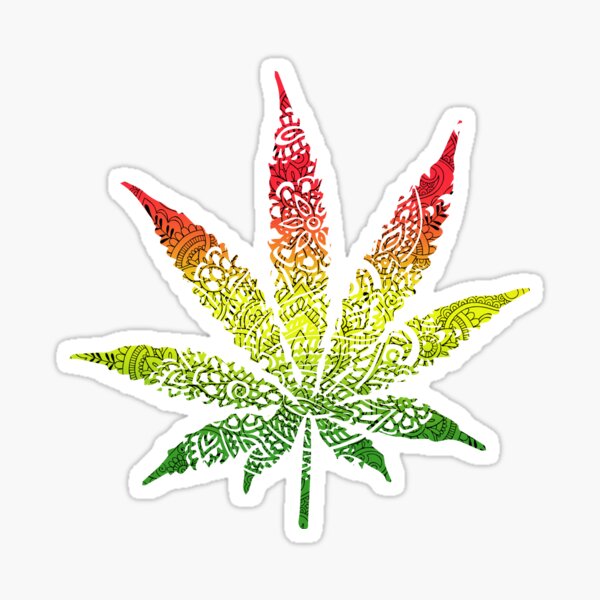 "Multi color Cannabis leaf" Sticker for Sale by LaRubela | Redbubble