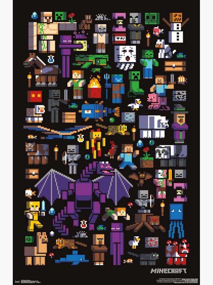 "minecraft mobs" Sticker for Sale by MinecraftShop | Redbubble