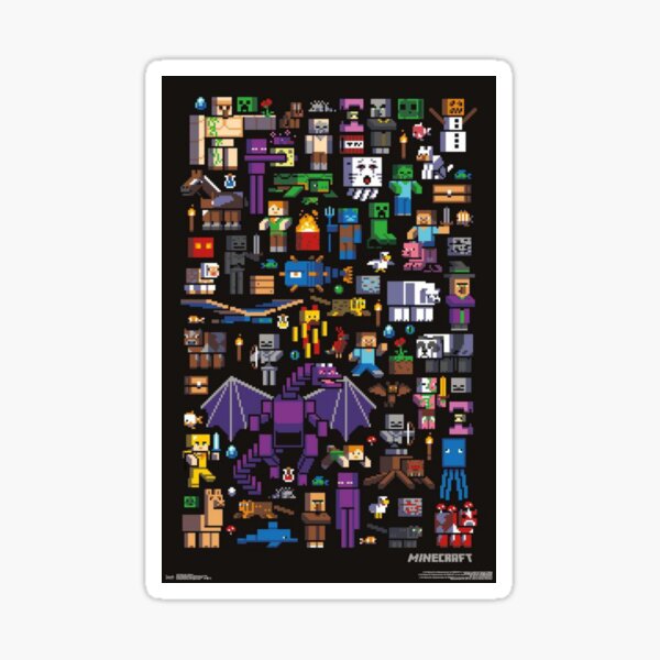 "minecraft mobs" Sticker for Sale by MinecraftShop | Redbubble