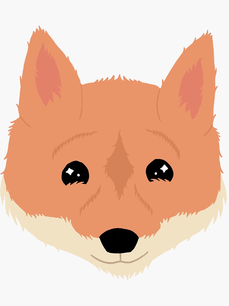 "Happy Fox Face" Sticker for Sale by wonderowlet | Redbubble