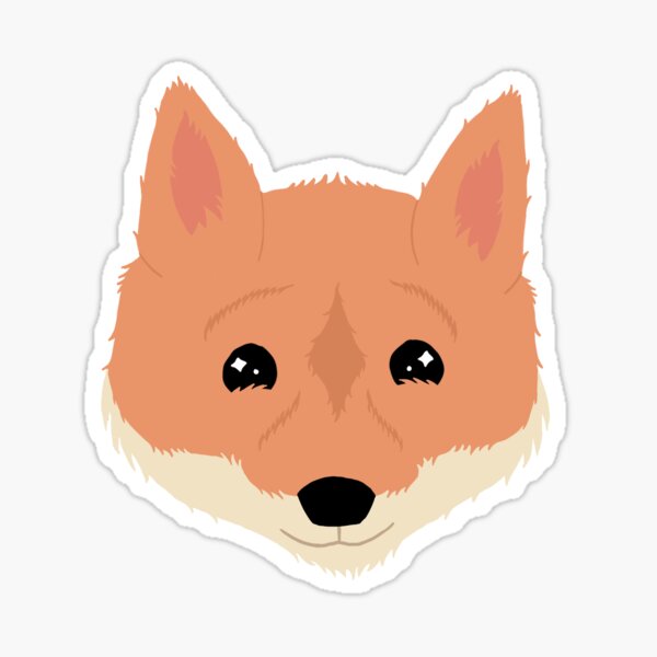 "Happy Fox Face" Sticker for Sale by wonderowlet | Redbubble