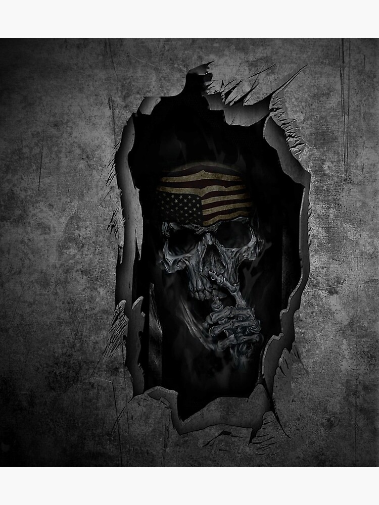 "Skull Silence And American Flag Classic Style Metal" Poster for Sale ...