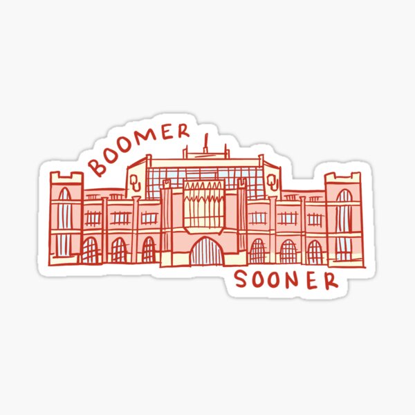 "Oklahoma Boomer Sooner Stadium Boomer Sooner drawing" Sticker for Sale ...
