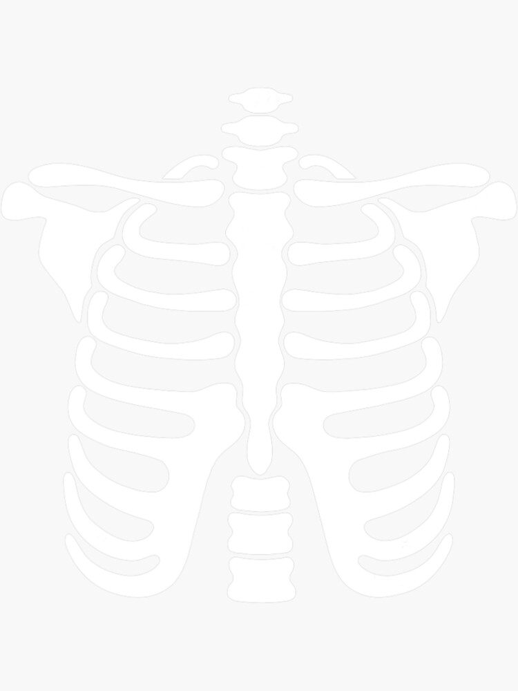 "Bones Spinal Column And Skeleton Rib Cage Halloween Costume" Sticker ...