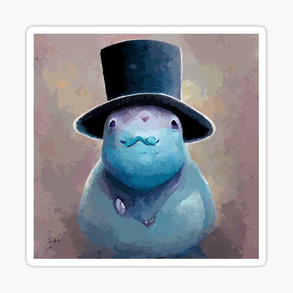 "Quagsire with a top hat and a monocle" Sticker for Sale by AIgamer ...