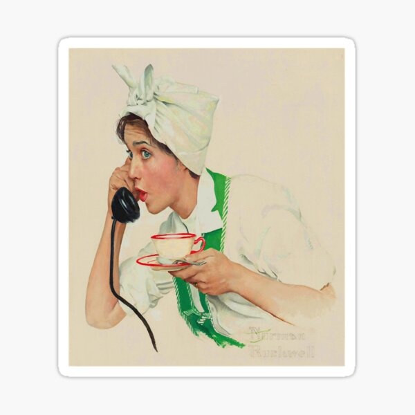 "Norman Rockwell Red Rose Tea 1958" Sticker for Sale by NettieRamos ...