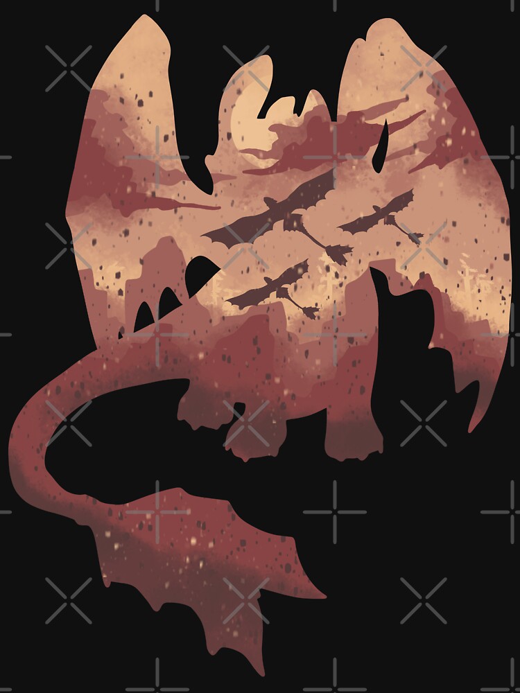 "Fire toothless flying in the sky decorated with beautiful mountain ...