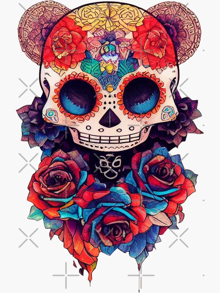 "Teddy Skulls 001" Sticker for Sale by SkullIslandArt | Redbubble