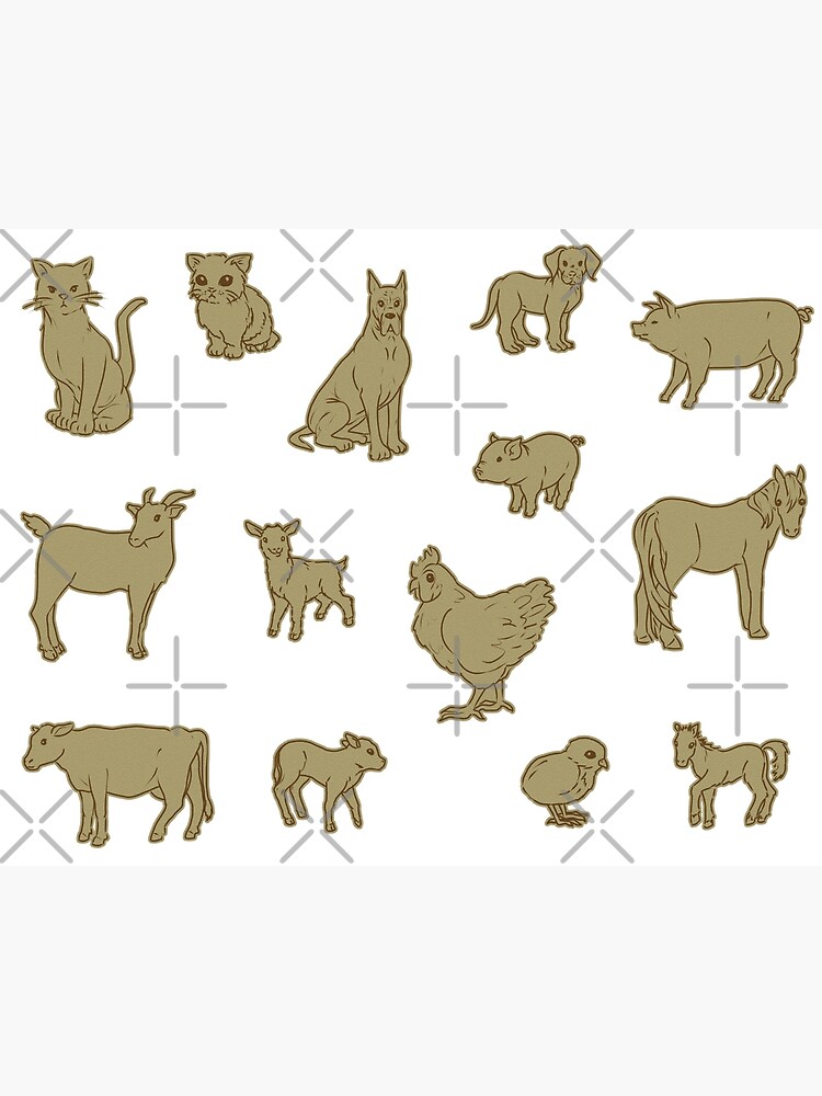 "Farm Animal Babies and Parents" Poster for Sale by kuenstlerinsara ...