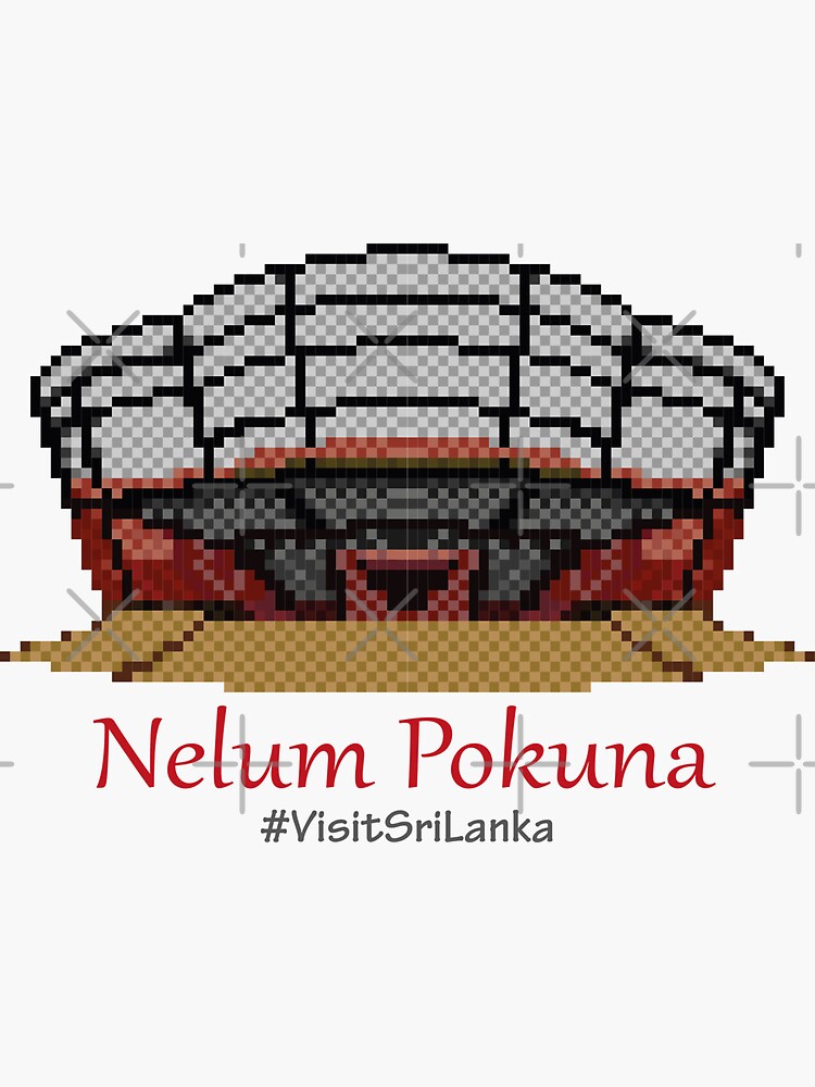 Pegatina «Nelum Pokuna - Visita Sri Lanka - Pixel Art» de ...