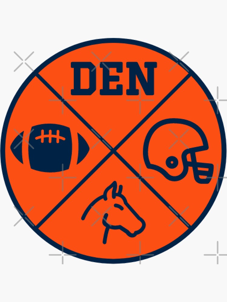 " Denver circle pie football DEN Broncos " Sticker for Sale by nvossku ...