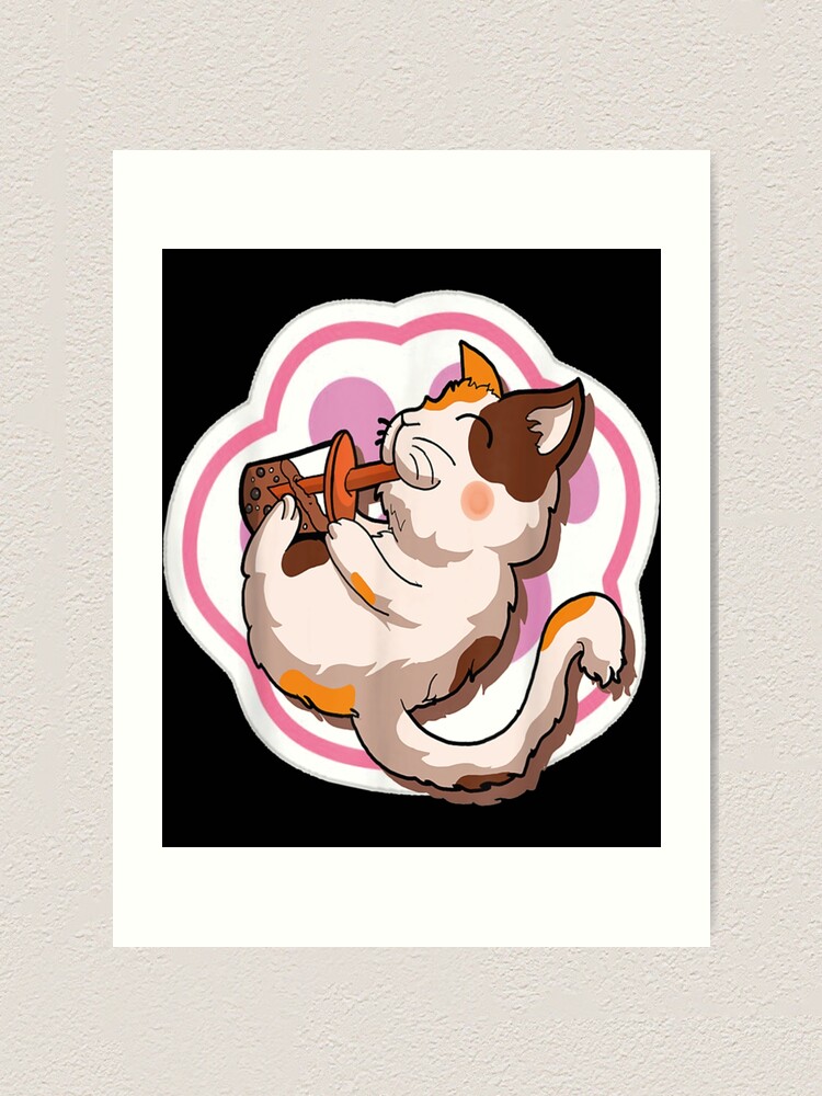 Cat Boba Tea Bubble Tea Kawaii Anime Japanese Neko Girl Art Print