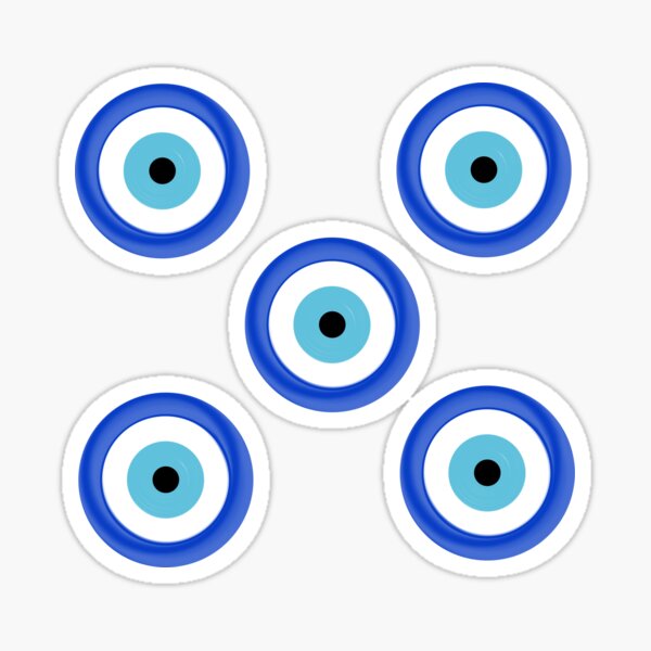 "Evil Eye Protection sticker,3d circle art sticker, Magic eye five set ...