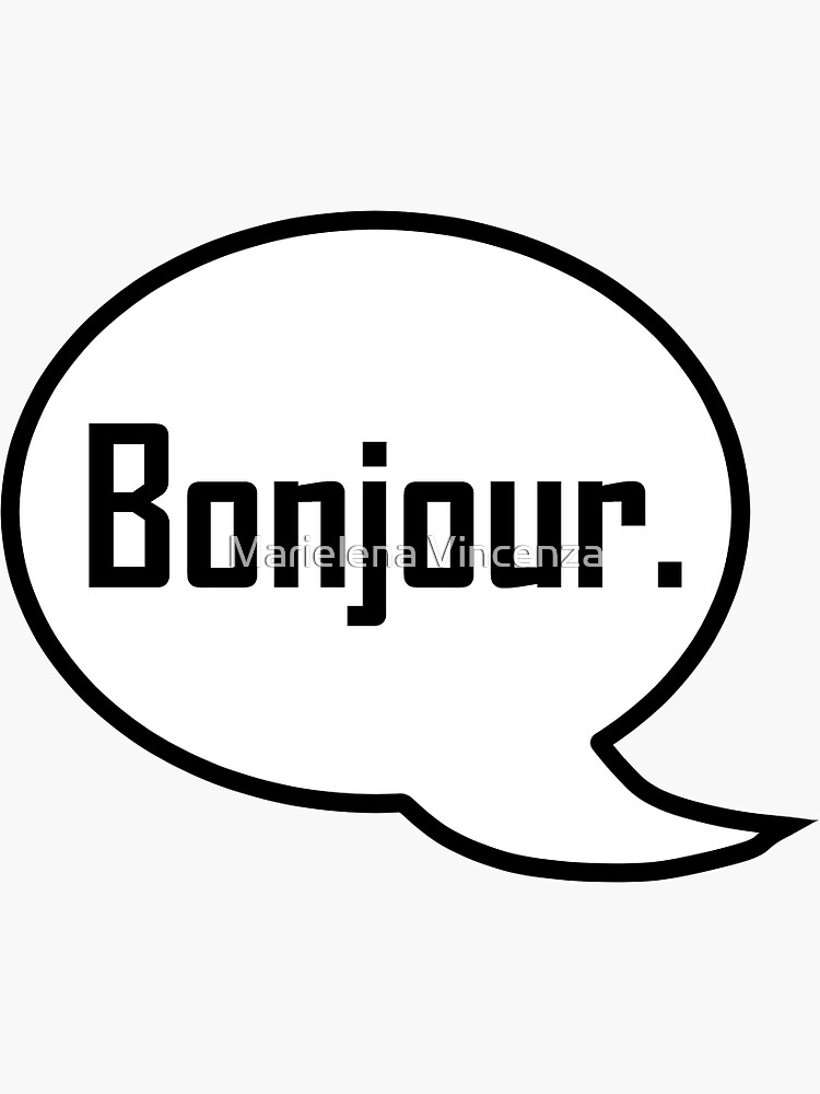 Sticker for Sale avec l'œuvre « Bulle de dialogue Bonjour » de l ...