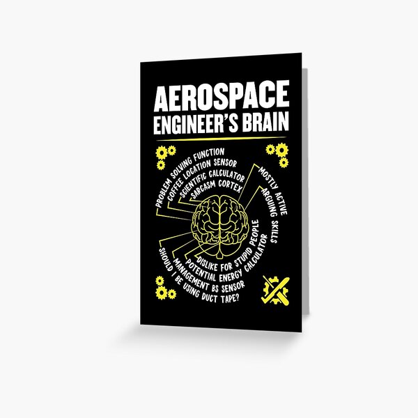 "Aerospace Engineer Brain: Funny Aerospace Engineering Gift" Greeting ...